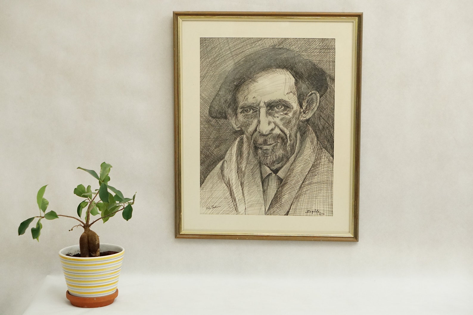 62X52 NILS FERLIN PORTRAIT Pencil Drawing By Banke 71 Etsy
