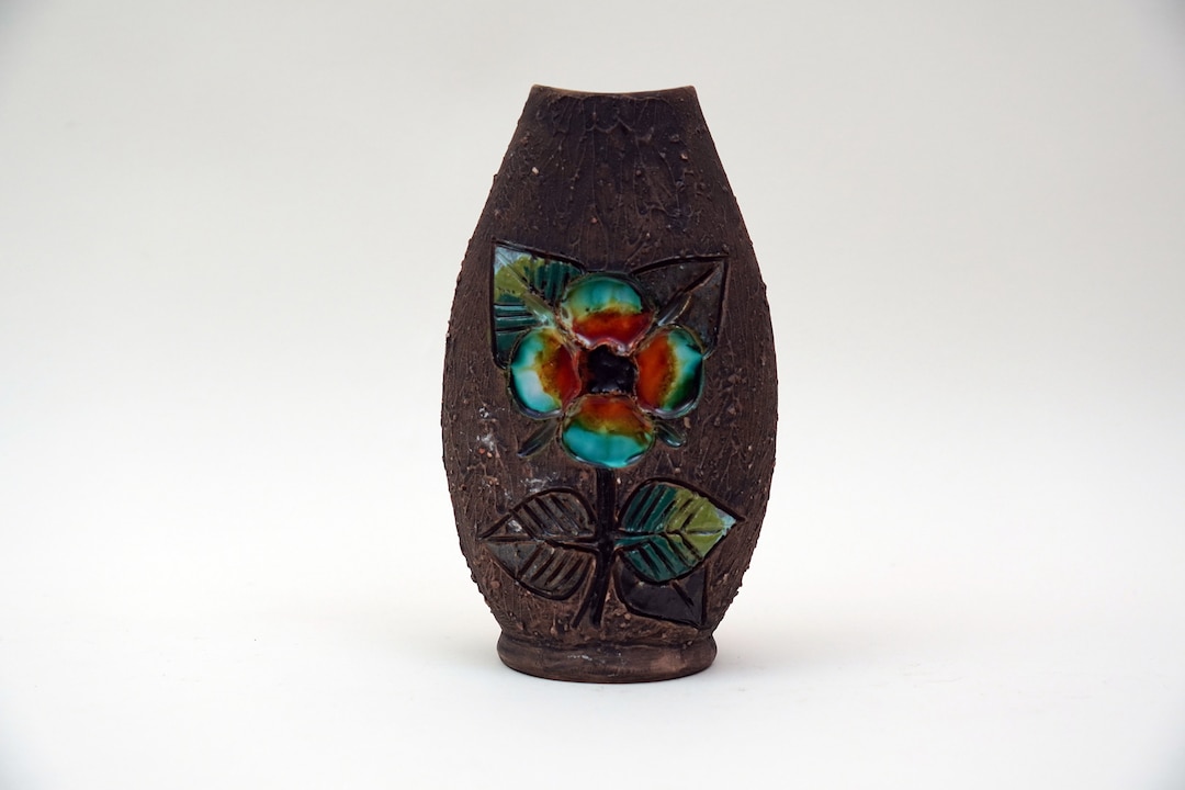 20 X 12 Vintage 80s Tilgmans Keramik HANDMADE FLOVER VASE 60S 70S ...
