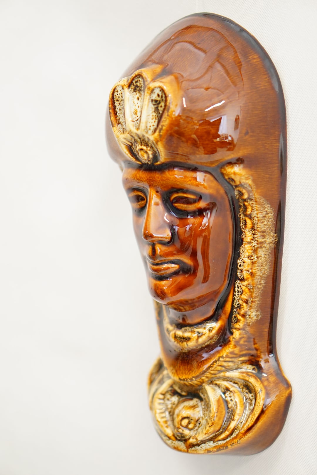 Polish Modernist Montezuma Mask: Glazed Ceramic Wall Hanging - Etsy