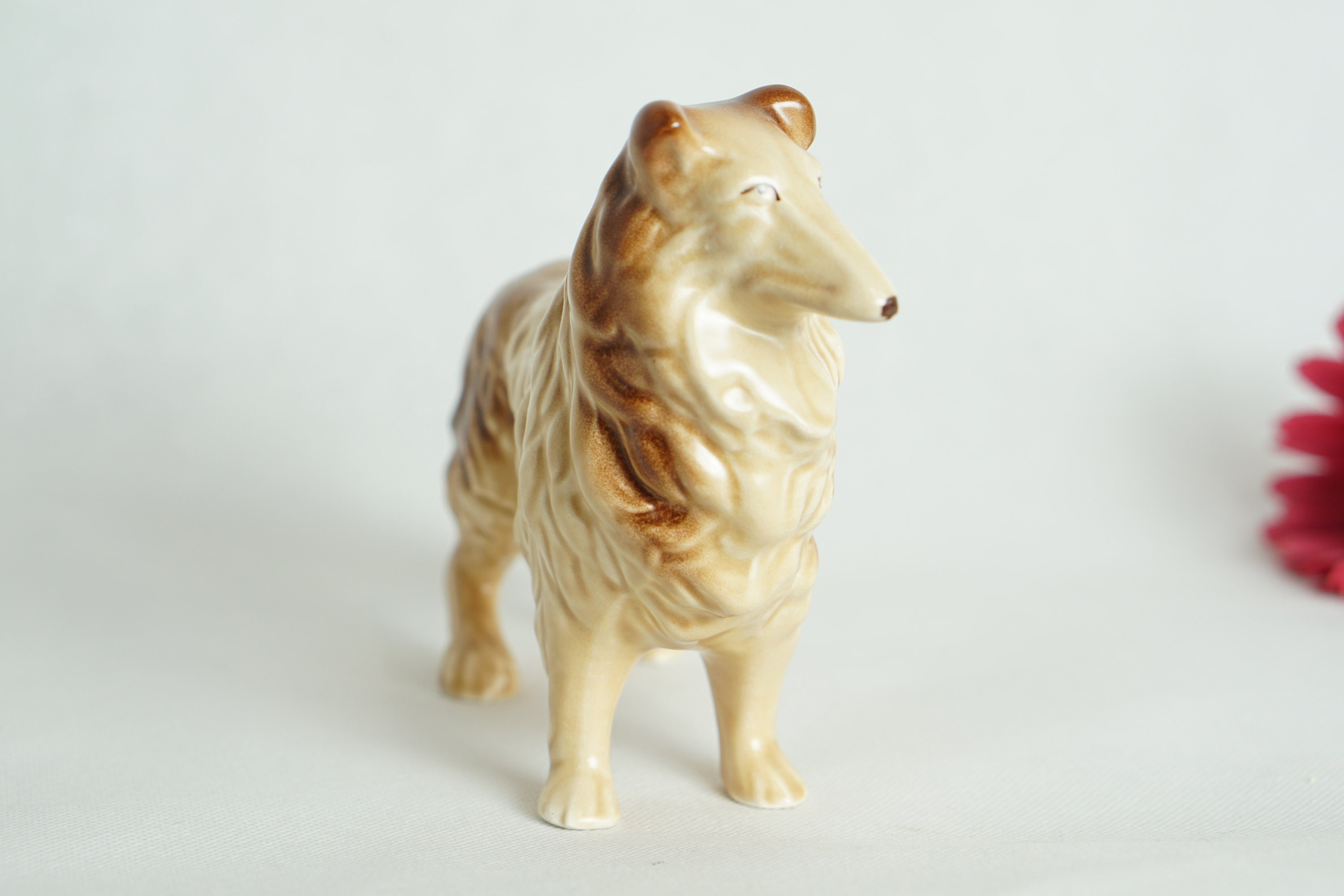 Mid Century SYLVAC COLLIE Dog Figure Table Decoration English Pottery ...