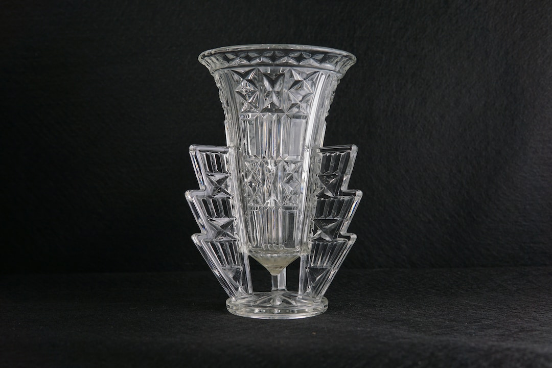 Art Deco "rocket" Vase Crystal Flower Vase Swedish 70s Home - Etsy
