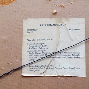 70 X 70 ERIK EMANUELSSON se 1914-1987 64' Signed Oil on Board Painting ...