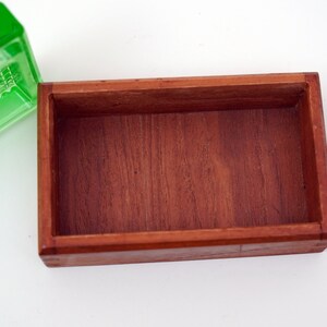 13 X 7 Mid Century 60s TEAK WOOD and PRESSED Glass Wooden Jewelery ...