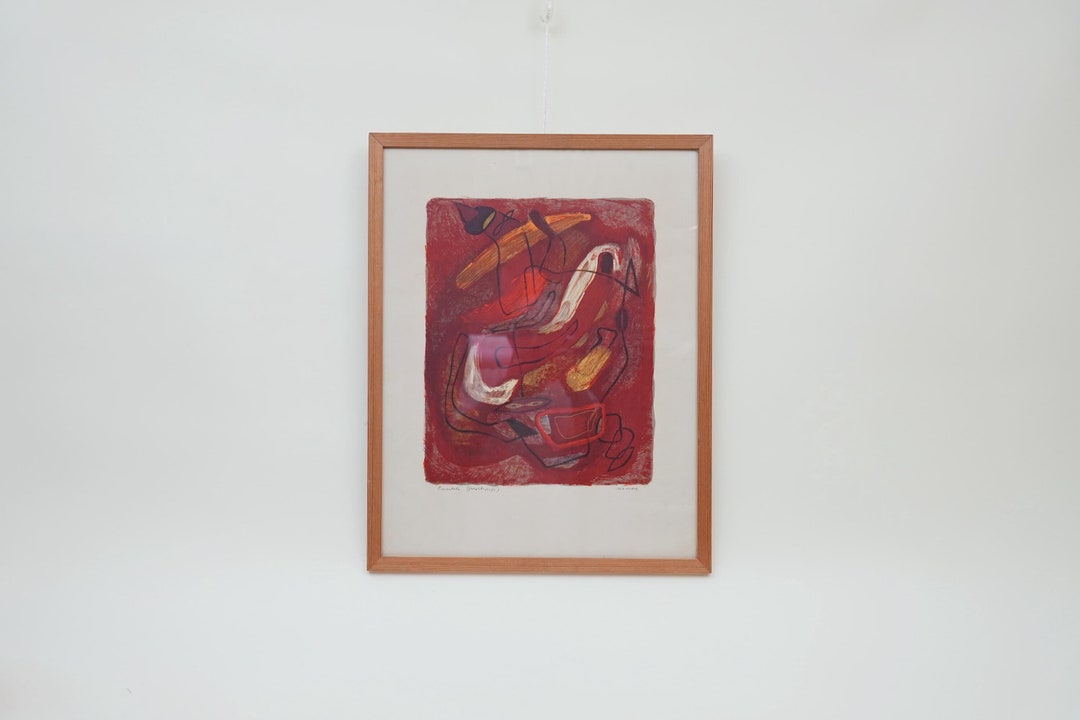 61 X 48 Vintage 70s Signed NILS WEDEL (se 1897-1967) Lithography Print ...