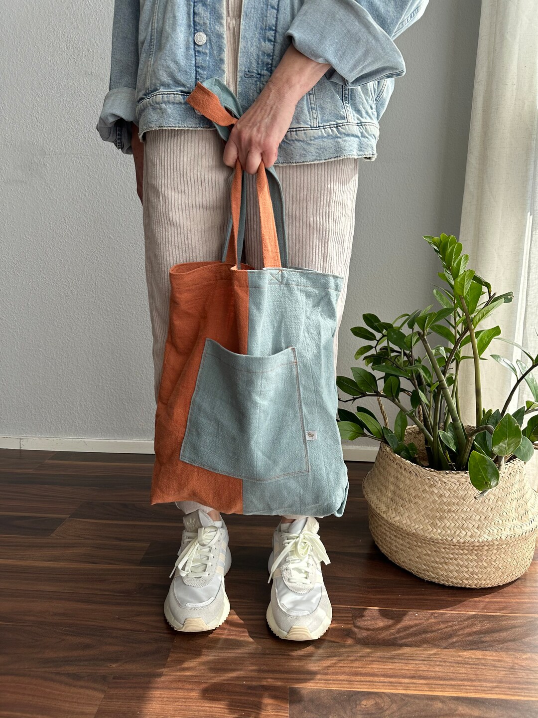 Linen Bag | 100% Linen | Retro Shopping Bag | Tote Bag - Etsy