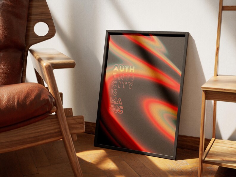 Authenticity is Magic Gradient A3 Poster Print | Aesthetic Wall Art ...