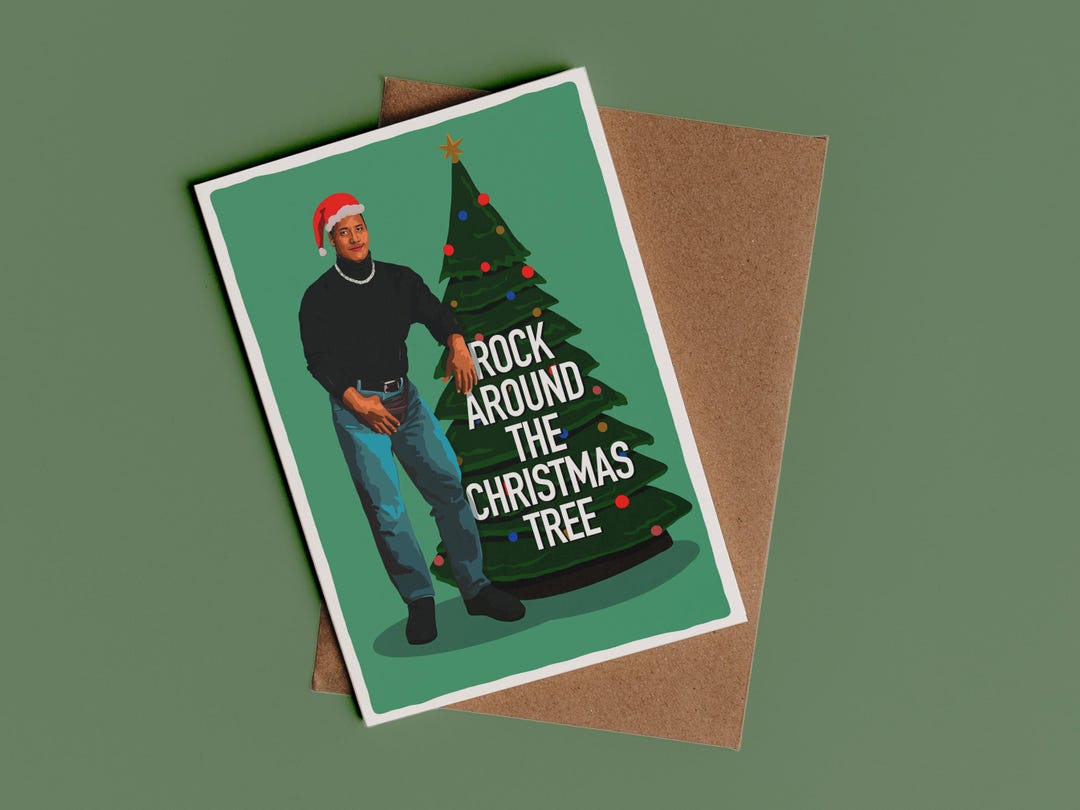 Funny 'the Rock' Christmas Card | Pop Culture Holiday Card - Etsy