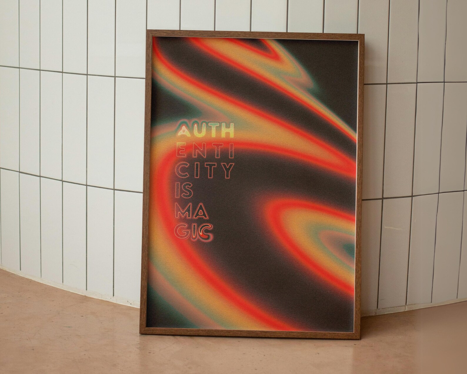 Authenticity is Magic Gradient A3 Poster Print | Aesthetic Wall Art ...