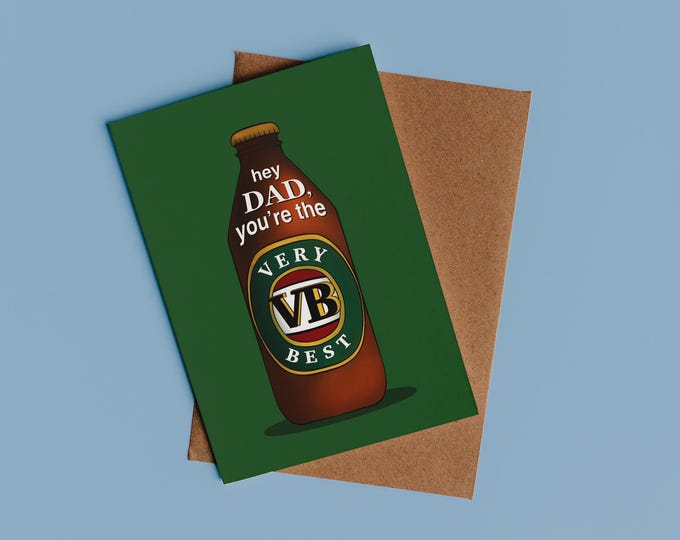 Dad Very Best VB Beer Card Father's Day/birthday/greeting Card | Happy ...