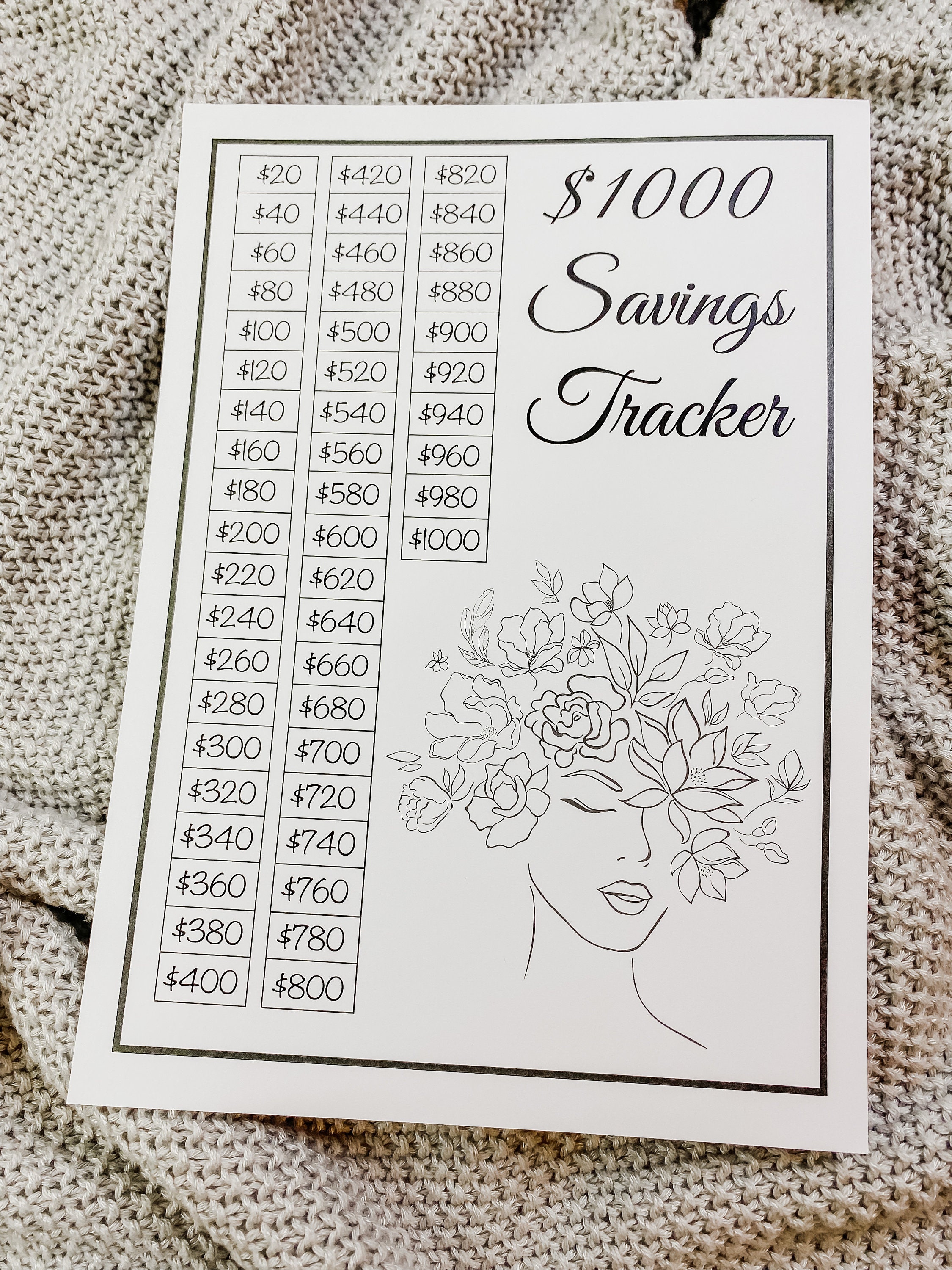 1k Savings Tracker | A5 | Goal Tracker - Etsy