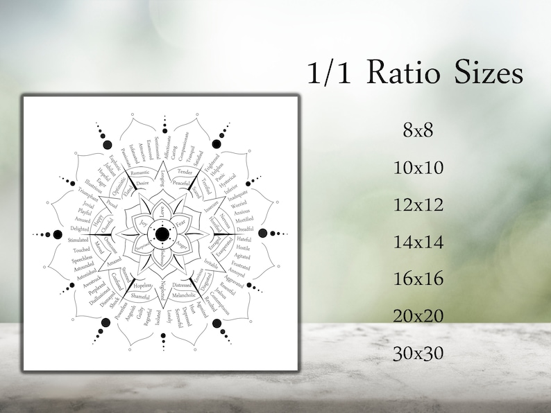 Wheel of Emotions Printable PDF | Mandala of Feelings | Mental Health ...