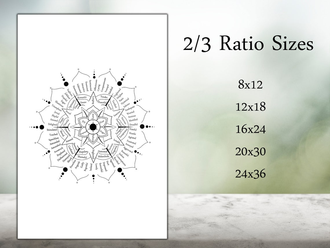 Wheel of Emotions Printable PDF | Mandala of Feelings | Mental Health ...
