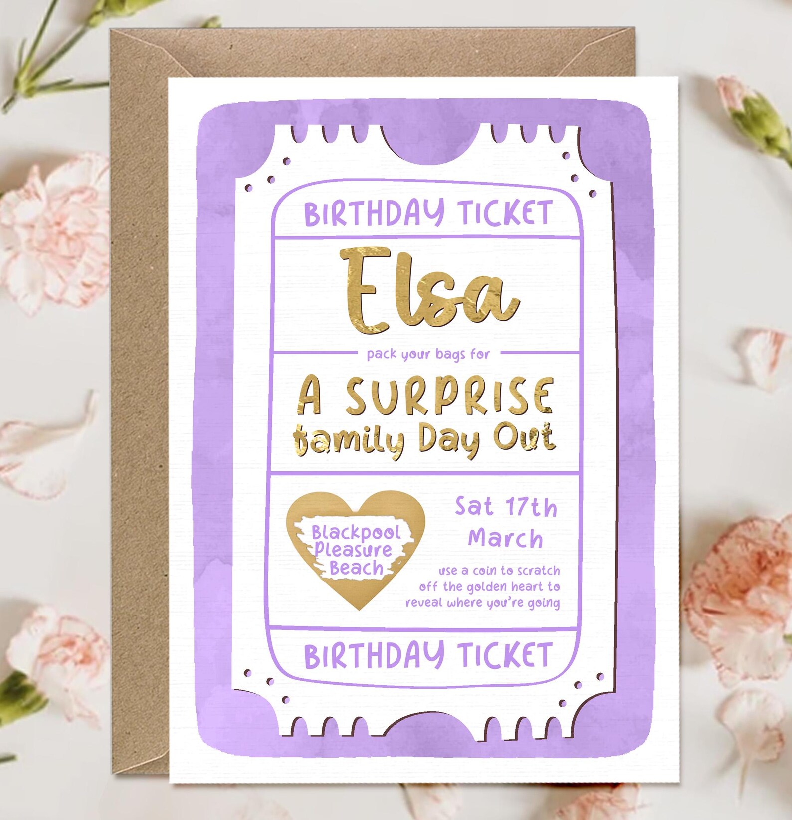 Personalised Ticket Card for Surprise Weekend Away, Overnight Stay ...