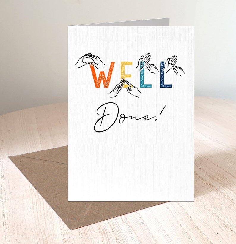 British Sign Language Well Done Card - Etsy