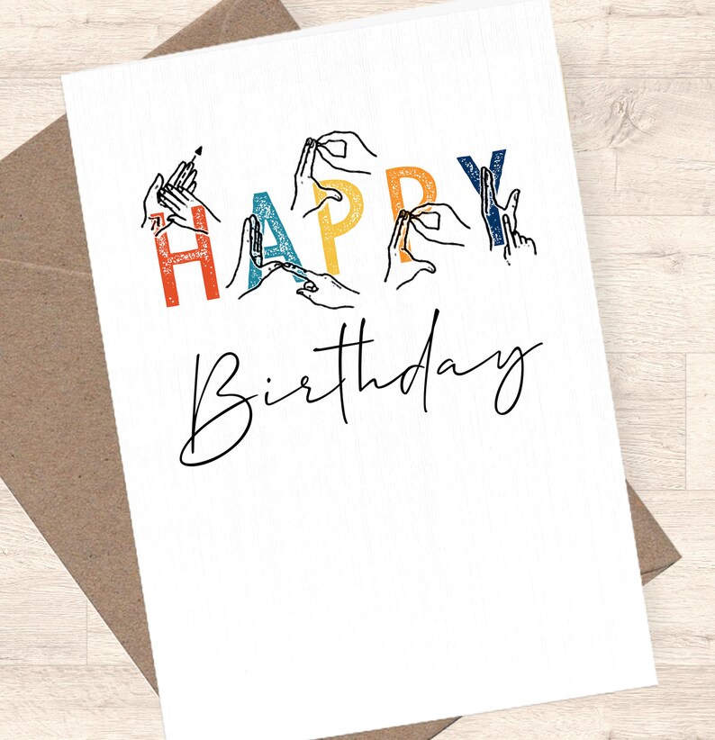 British Sign Language Happy Birthday Card - Etsy