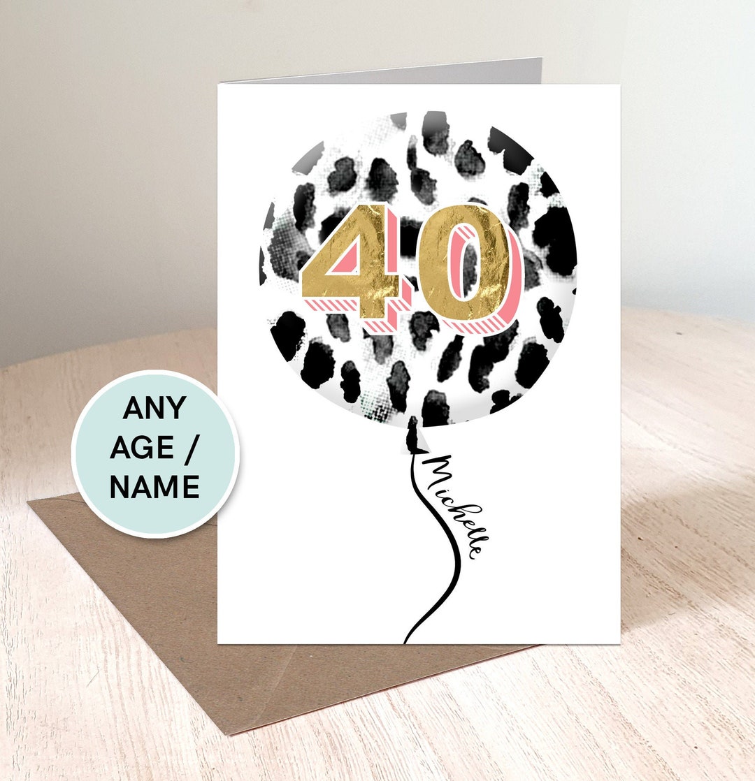 Personalised Dalmatian Print Balloon Card Any Name Any Age - Etsy ...