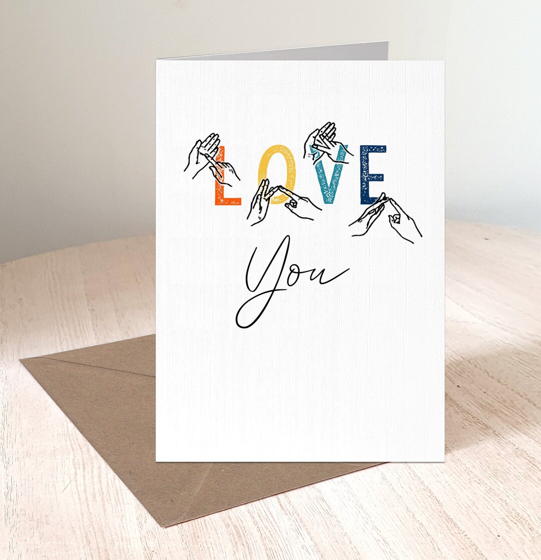 British Sign Language Love You Card - Etsy