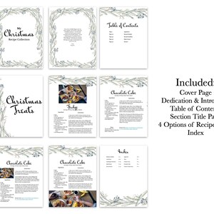 Winter Wreath Cookbook Template, Recipe Book Template / Apple Pages ...