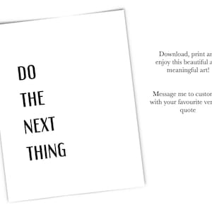 Do the Next Thing, Printable Artwork | Do the Next Thing Poem ...