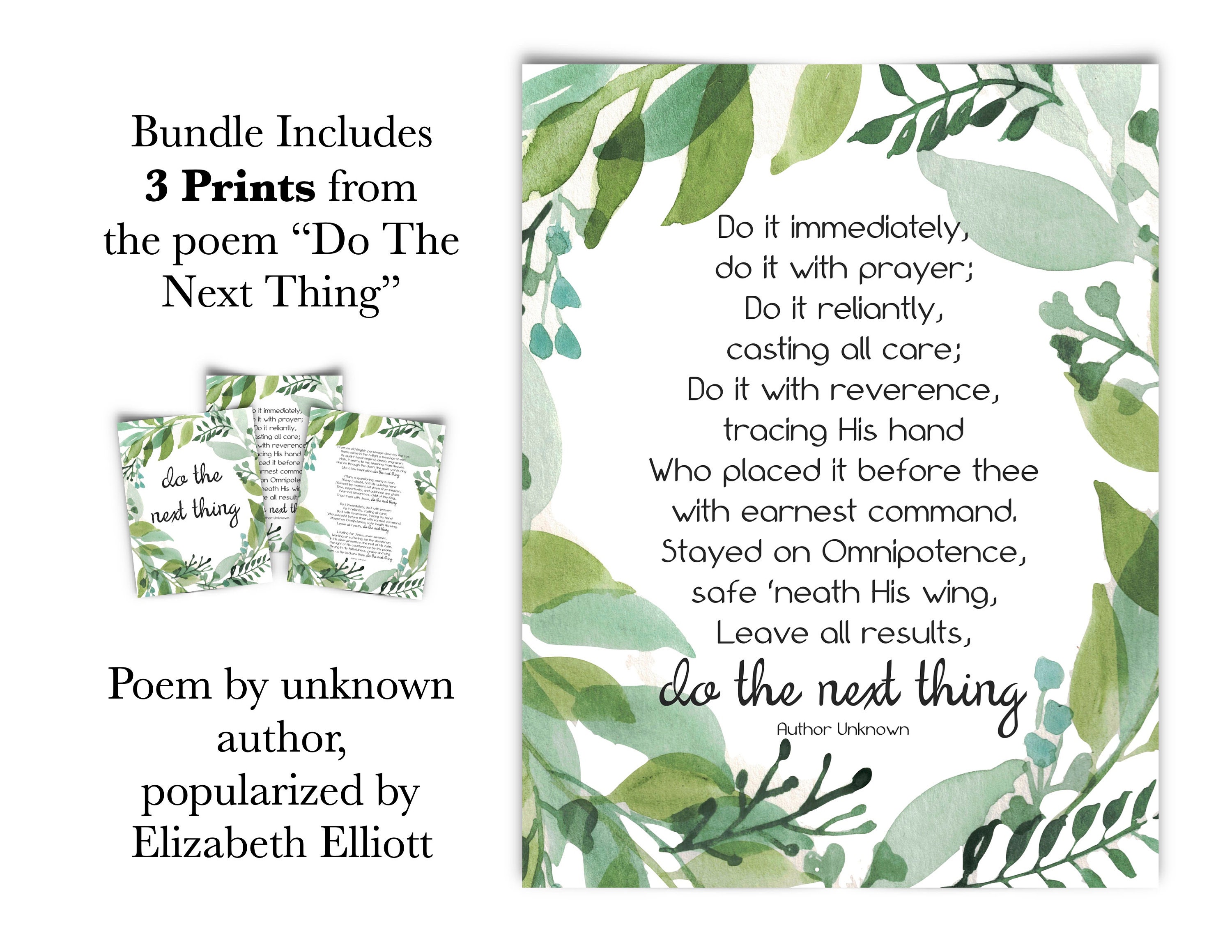 Do the Next Thing Printable Artwork Do the Next Thing Poem - Etsy