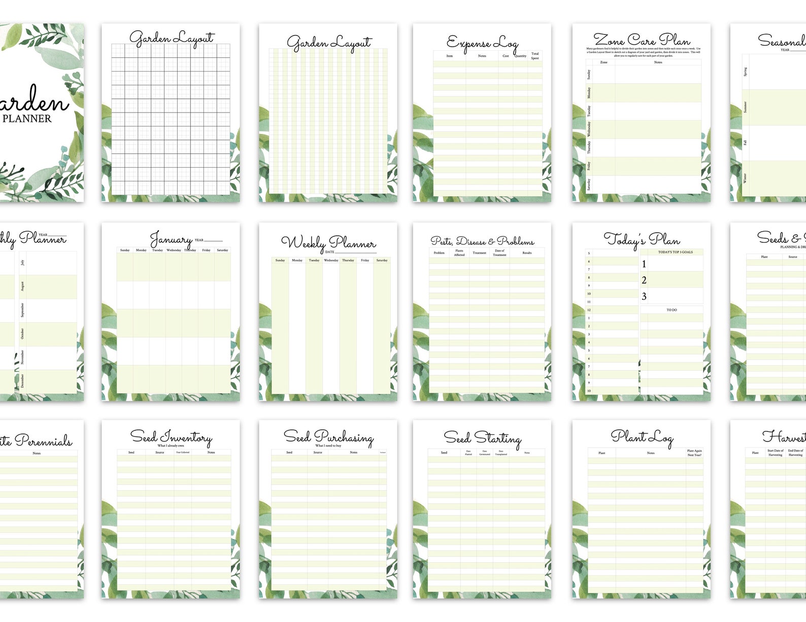 Printable Garden Planner Binder & Template / Fully Editable - Etsy