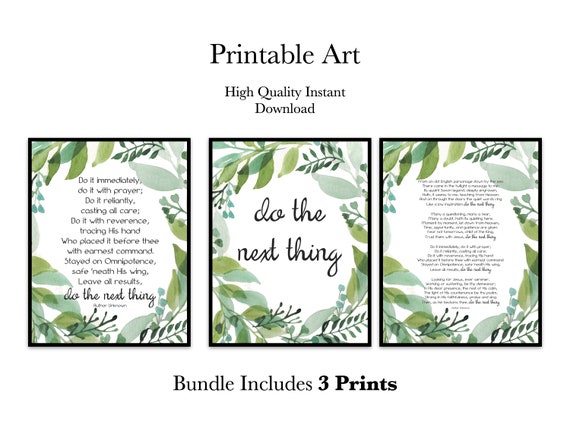 Do the Next Thing Printable Artwork Do the Next Thing Poem | Etsy