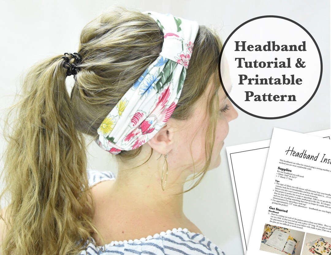 Headband Printable Pattern, Headband With Buttons, Earsaver Headband ...