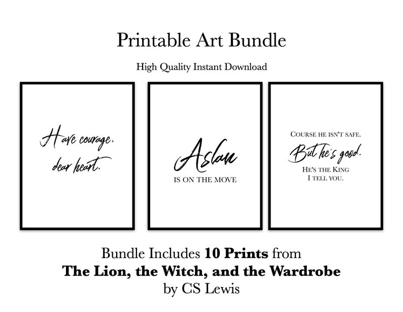 The Lion the Witch and the Wardrobe CS Lewis Aslan is on | Etsy