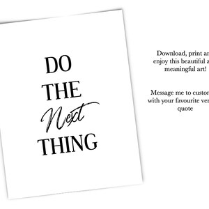 Do the Next Thing, Printable Artwork | Do the Next Thing Poem ...