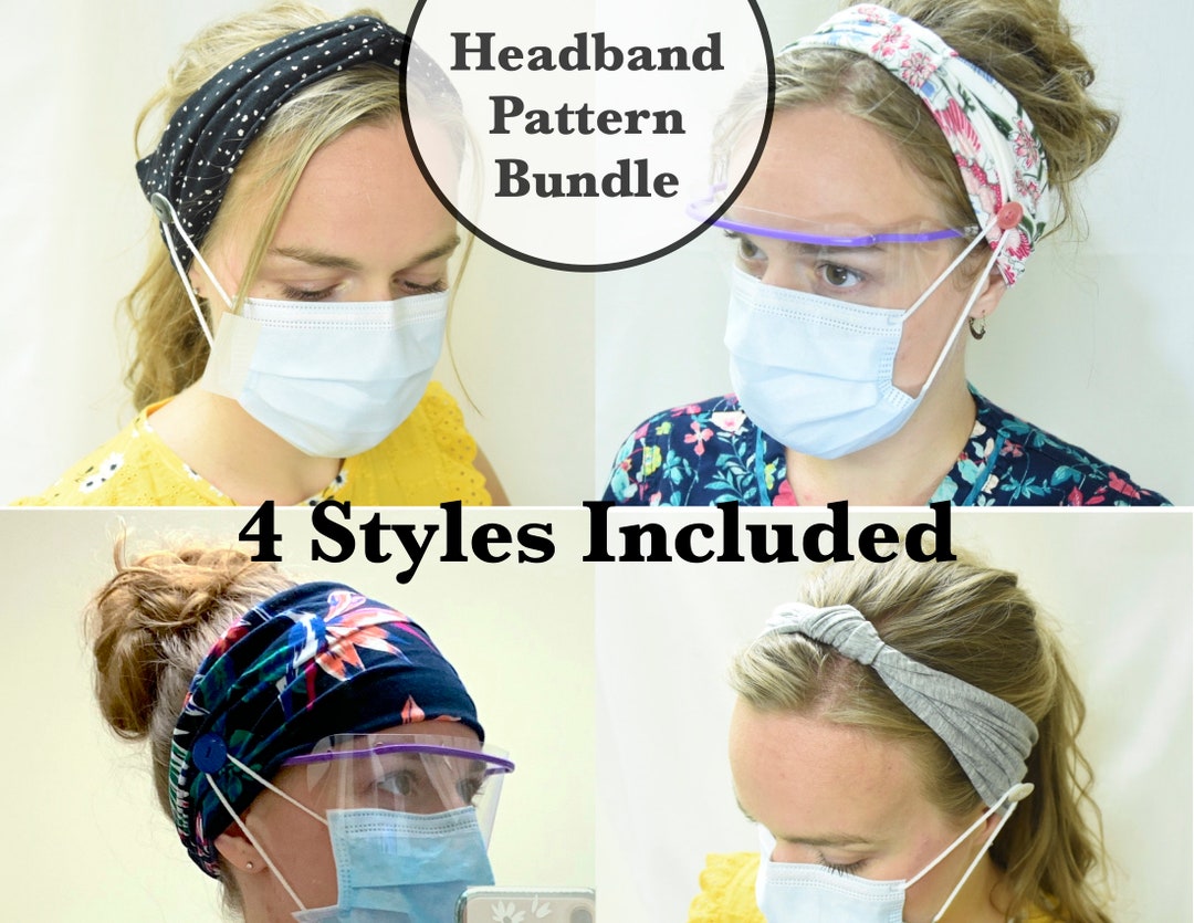 Button Headband Bundle Printable Pattern, Headband With Buttons ...