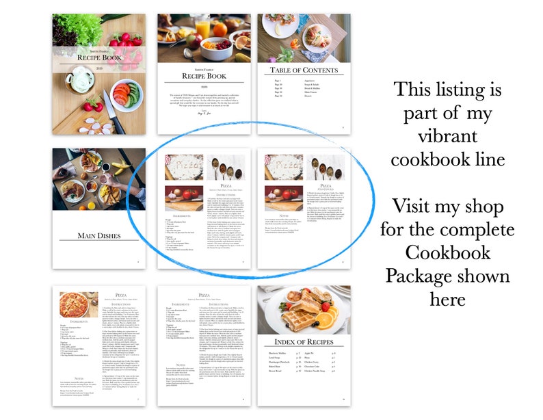 Printable Cookbook Template, Recipe Book, Cookbook, Recipe Binder Pages ...
