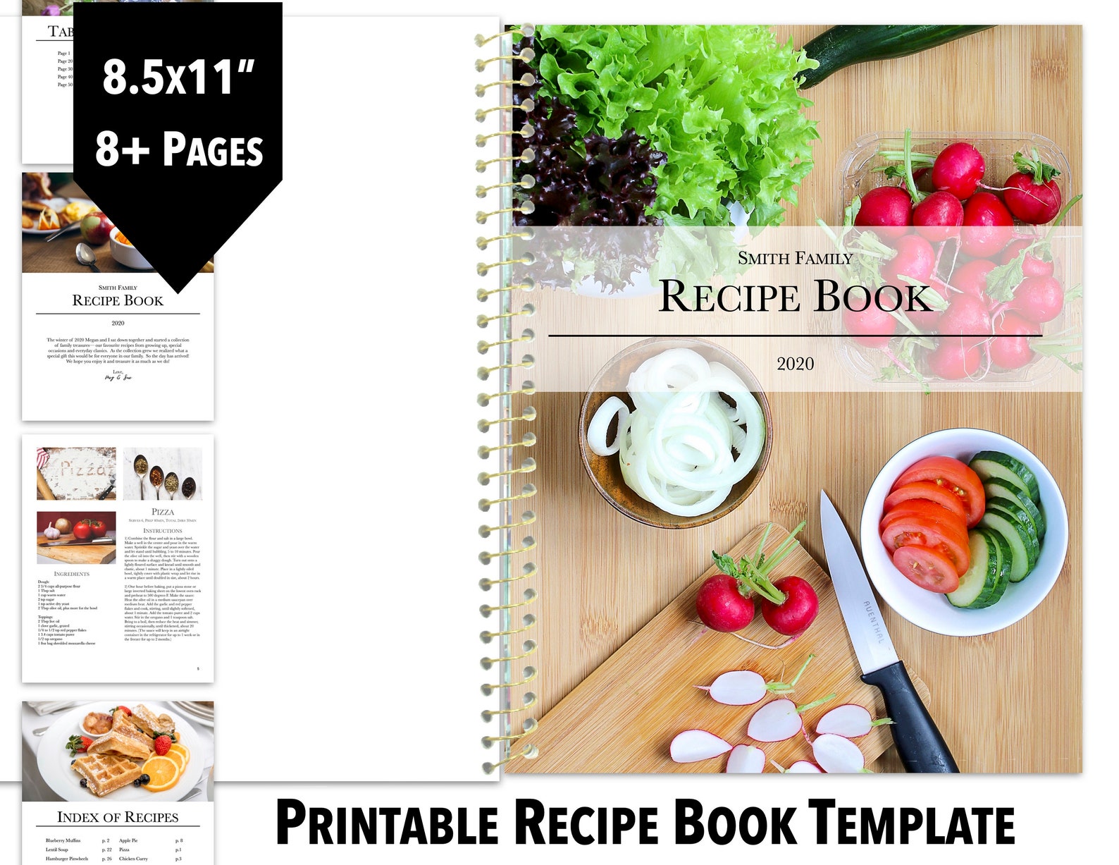 Printable Cookbook Template, Recipe Book, Cookbook, Recipe Binder Pages ...