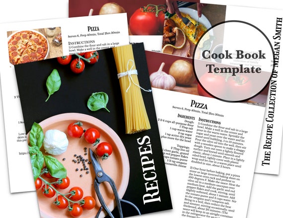 Cook Book Template Printable Cookbook Recipe Binder Apple | Etsy