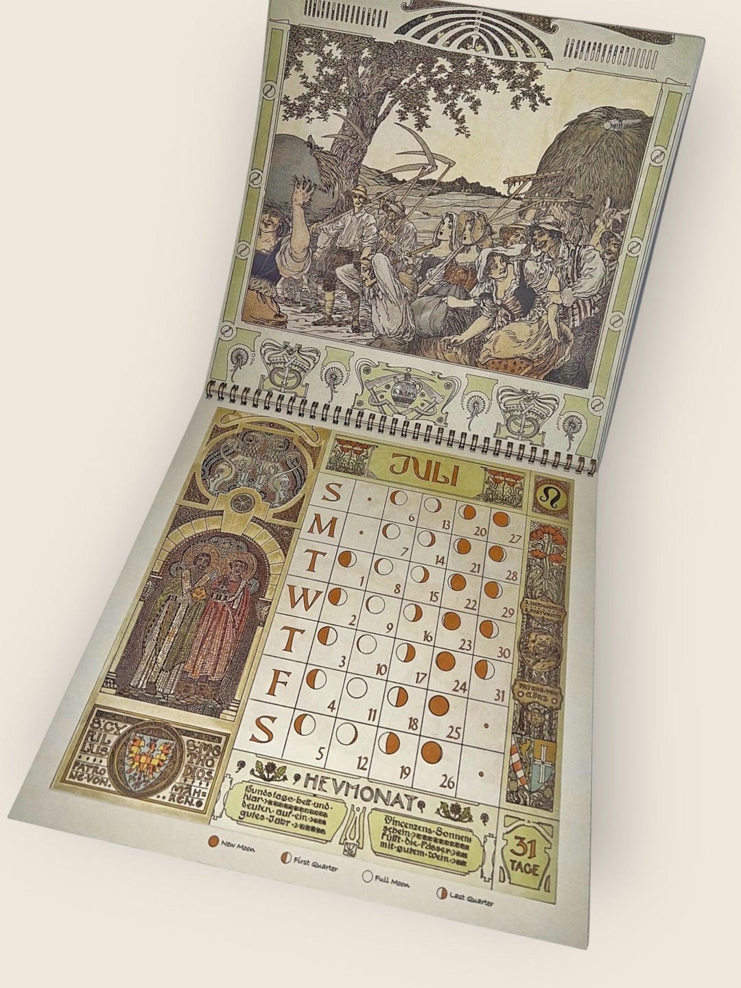 2025 Austrian Vintage Calendar Paper Calendar for Planner Journals ...