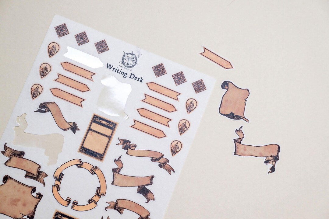 The Writing Desk Label Sticker Sheet Vintage Author Creative Writing ...