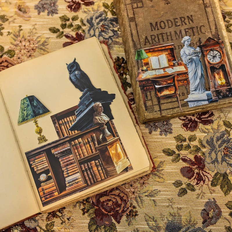 Vintage Library Cut Out - Etsy