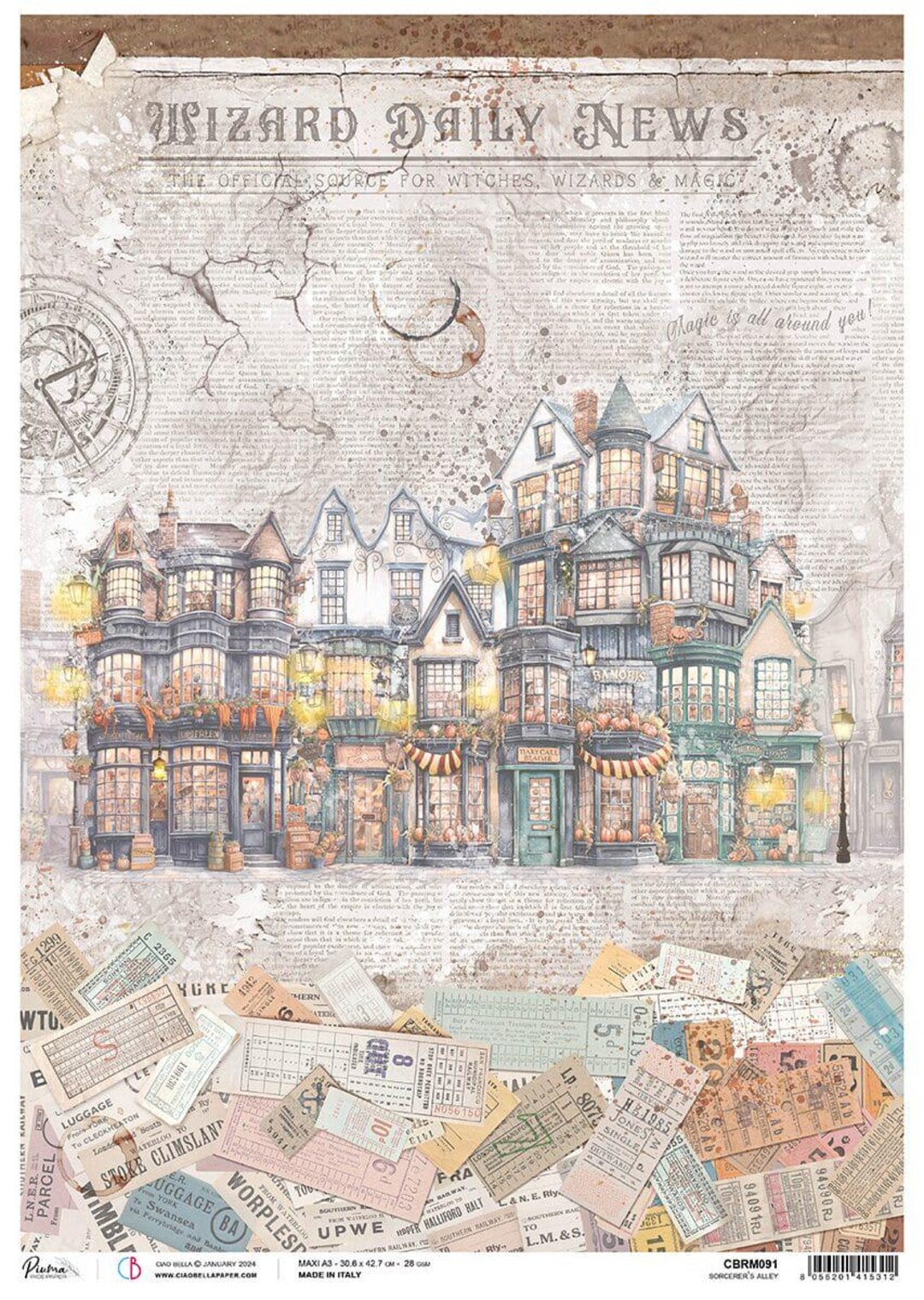 Rice Paper -wizard News (A4) Vintage Craft Supplies Journal Scrapbook ...