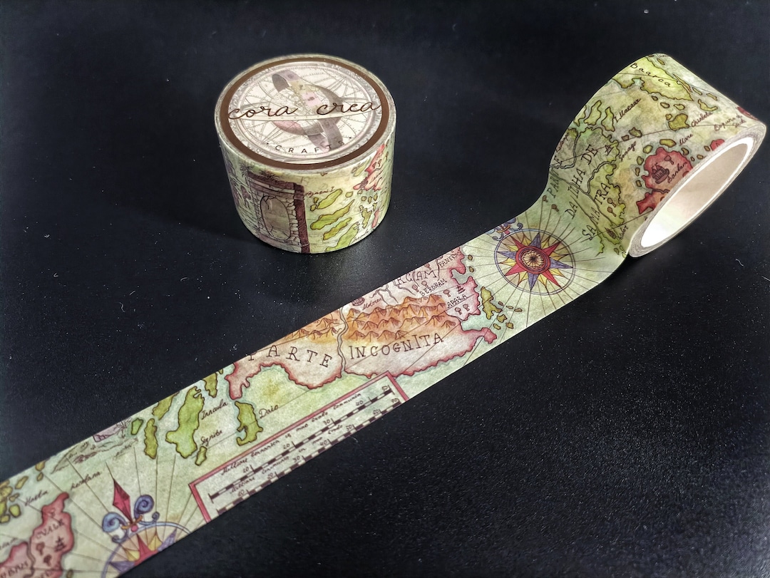 Washi Tape Vintage Map Craft Tape Scrapbooking Decorative Sticker Tape ...