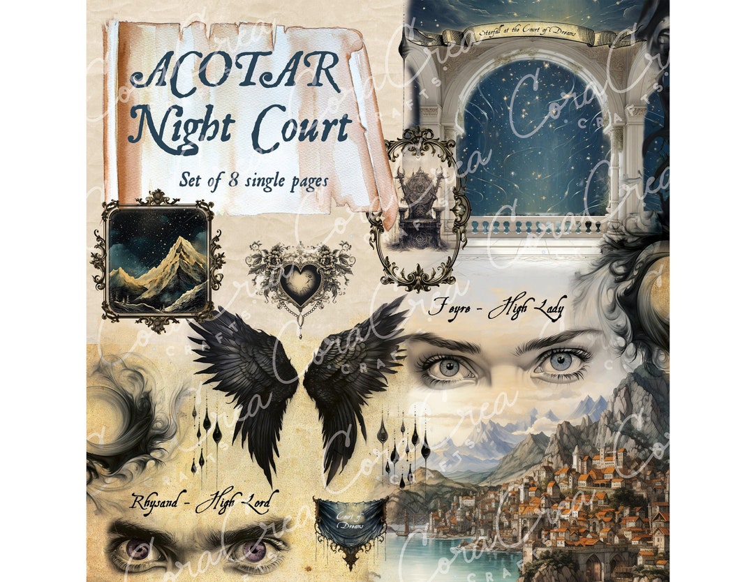 ACOTAR Night Court Junkjournaling Decorative Ephemera Pack, Digital ...