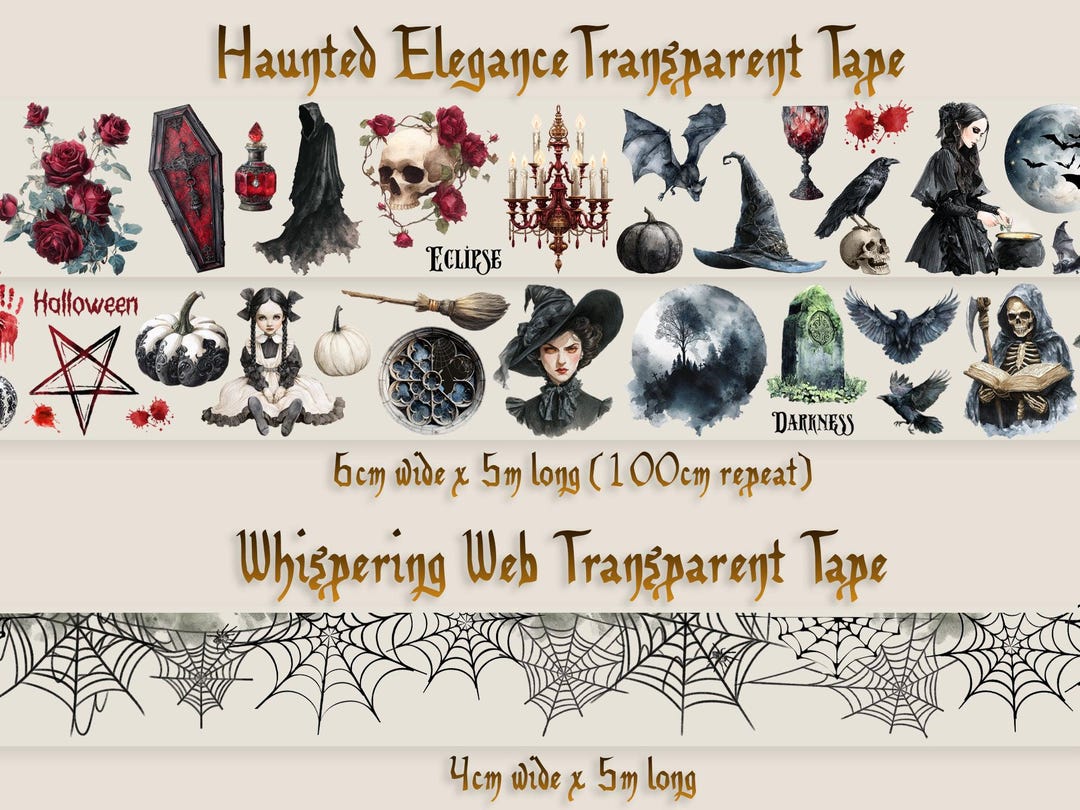 Haunted Transparent Tapes Halloween Themed PET Tape for Embellishments ...