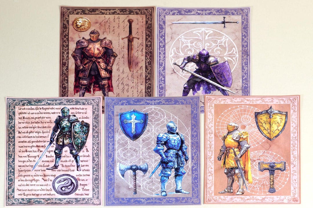 Medieval Knights Paper Set for Scrapbooking Journaling Arts and Crafts ...