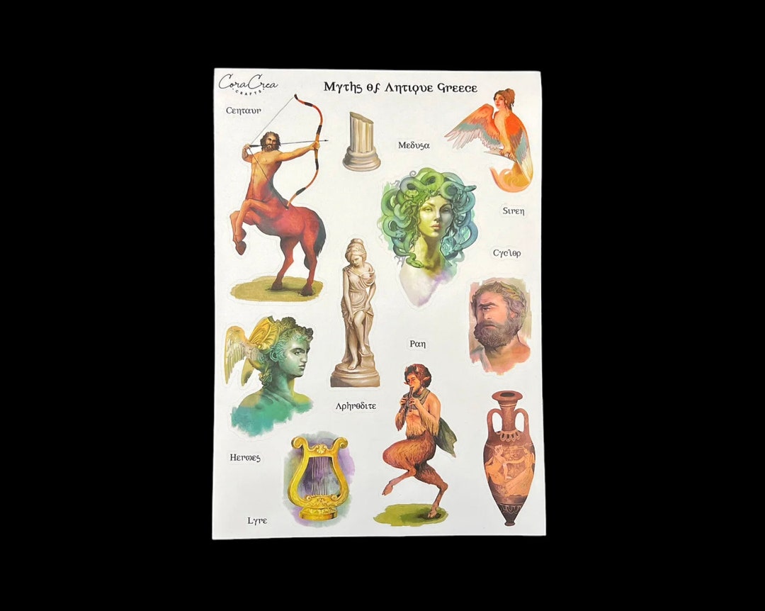 Greek Mythology Sticker Sheet - Scrapbooking Stationery Journal - Etsy