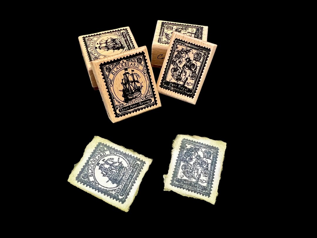 Pirate/ocean Themed Rubber Wooden Stamps Featuring Blackbeard Pirate ...