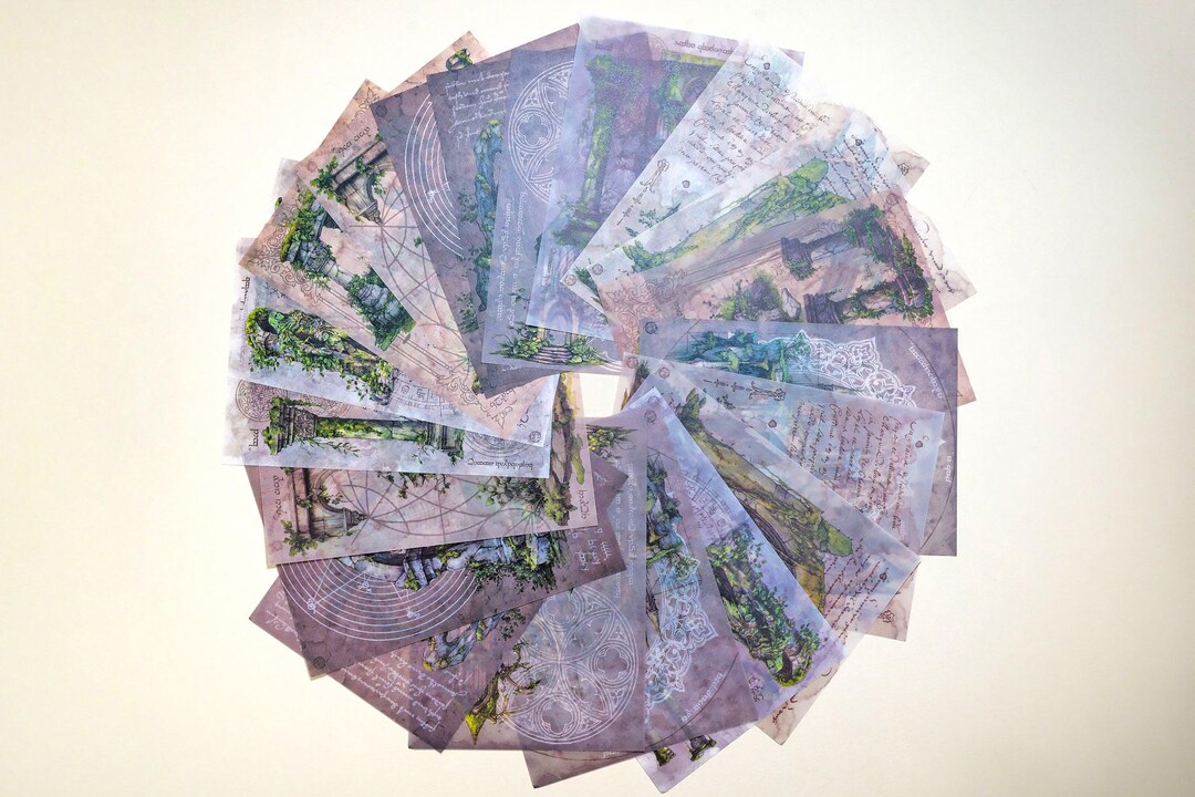 Elven Stickers & Vellum Set for Scrapbooking and Journaling, Peel off ...