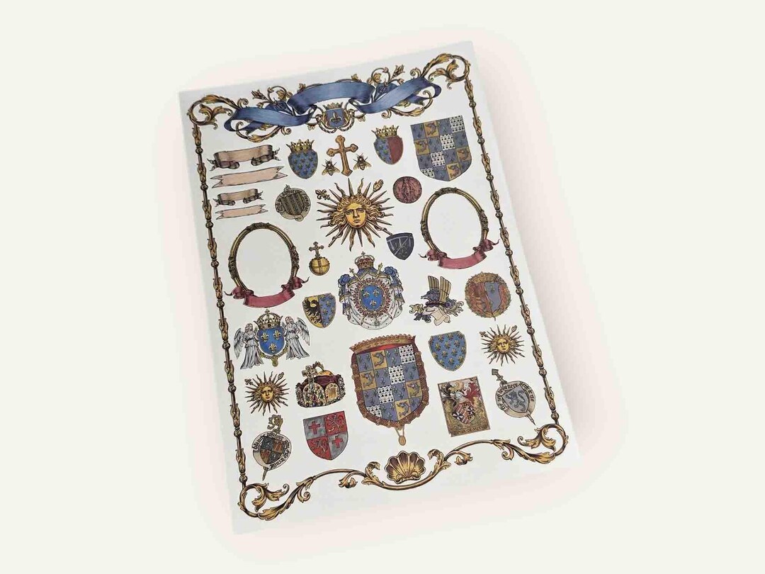 Royal Emblems Transfer Stickers, Full Sheet French History Stickers ...