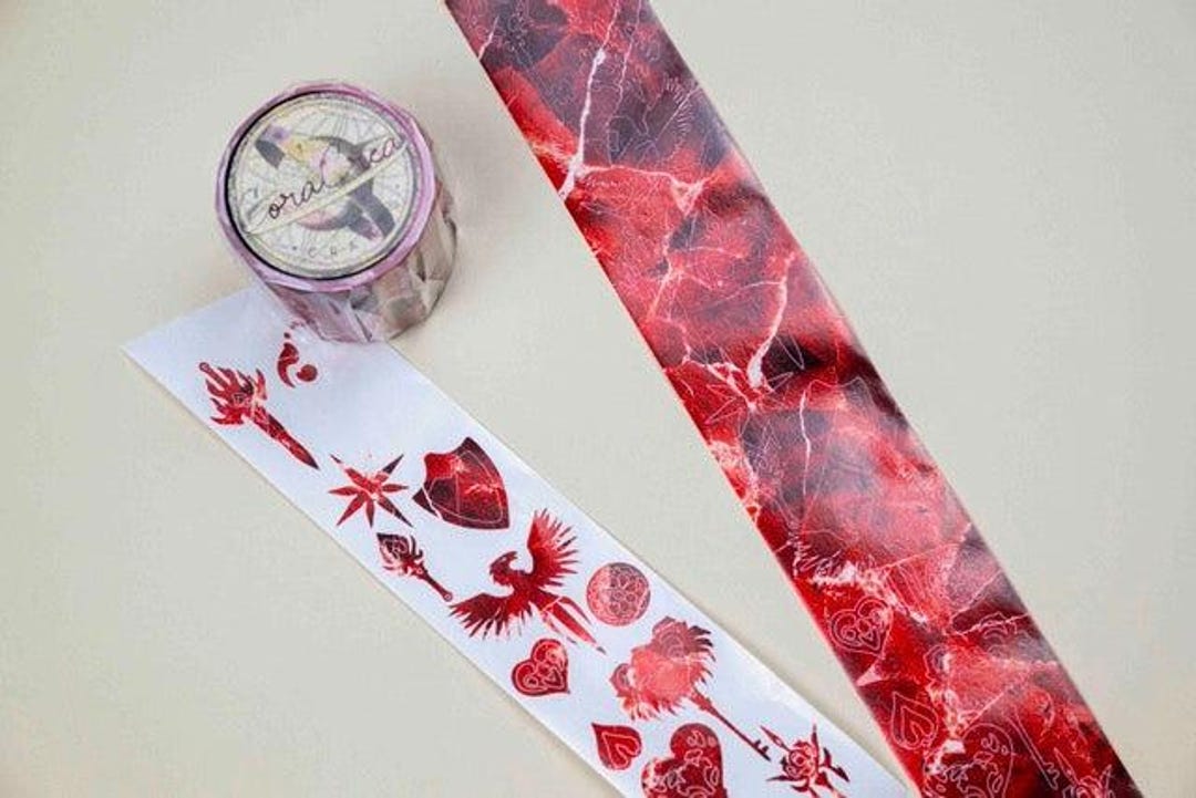 Red Cutout Washi Tape Decorative Craft Tape for Journal, Scrapbook ...