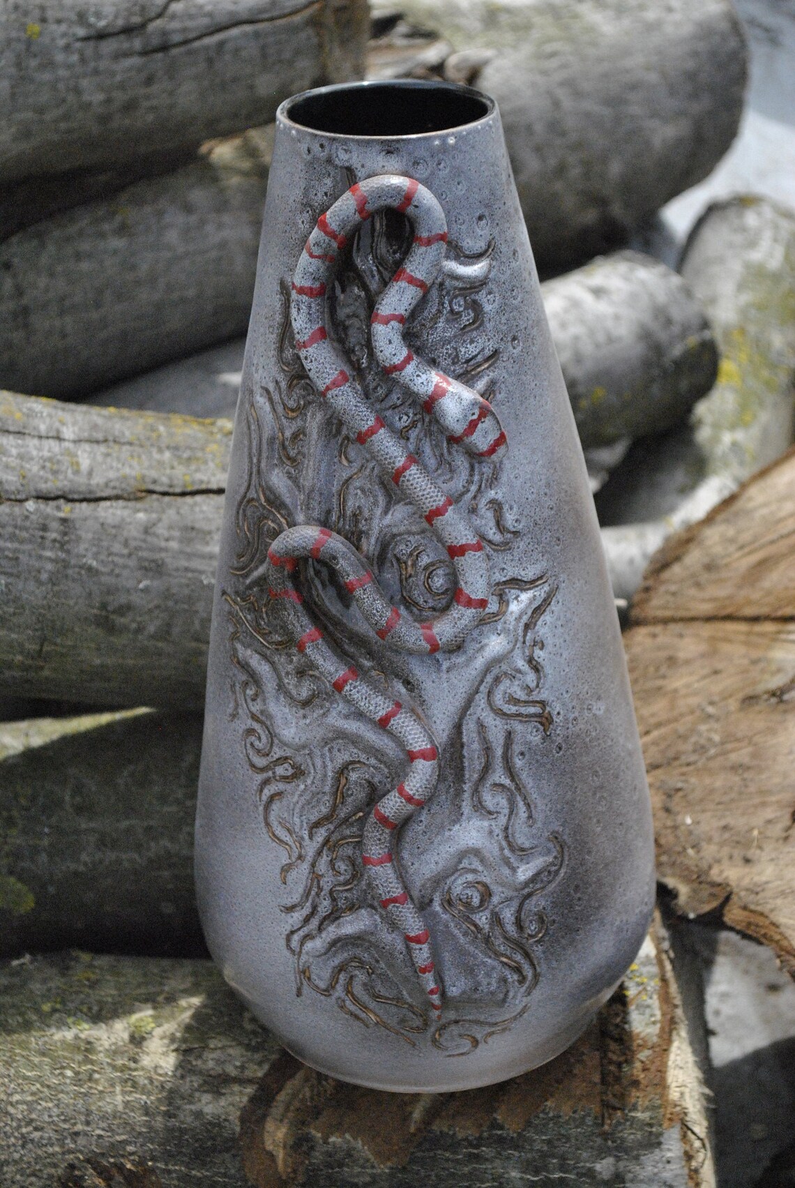 Ceramic vase Energy Handmade snake vase vase | Etsy