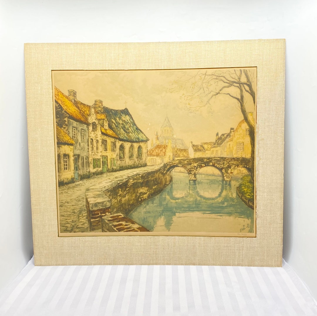 Point Des Menetriers by Van Doorn Signed and Numbered Large Art Print European Village Scene by ...