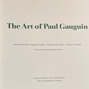 The Art of Paul Gauguin 1988 Exhibition Catalogue National Gallery of ...