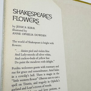 Shakespeare’s Flowers by Jessica Kerr and Illustrated by Anne Ophelia ...